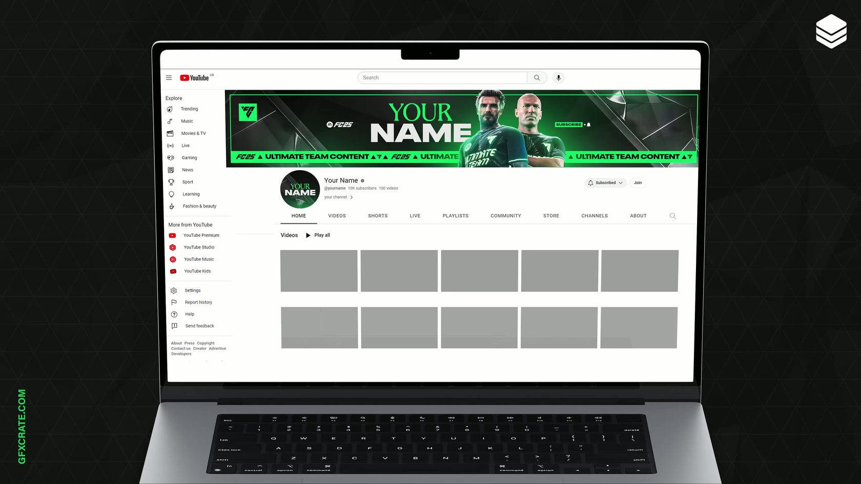 FC 25 Fully Editable YouTube Banner & Logo Pack (FIFA 25)