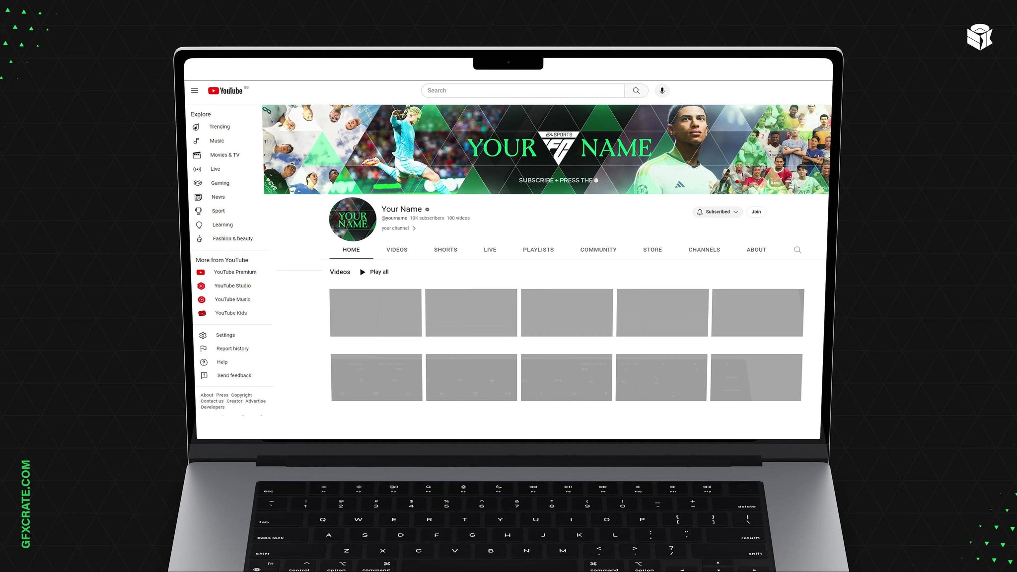 FC 24 Fully Editable YouTube Banner & Logo Pack (FIFA 24)