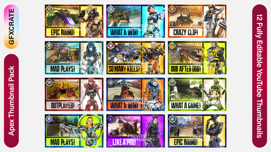 Apex Legends Fully Editable YouTube/Twitch/Kick Template Packs