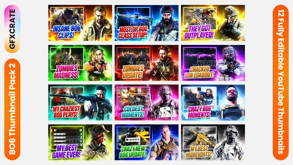 Fully Editable YouTube Thumbnail Templates