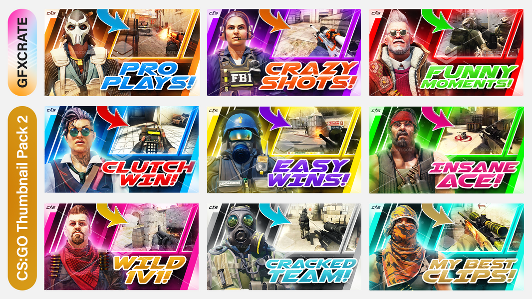 Counter-Strike Fully Editable YouTube/Twitch/Kick Template Packs