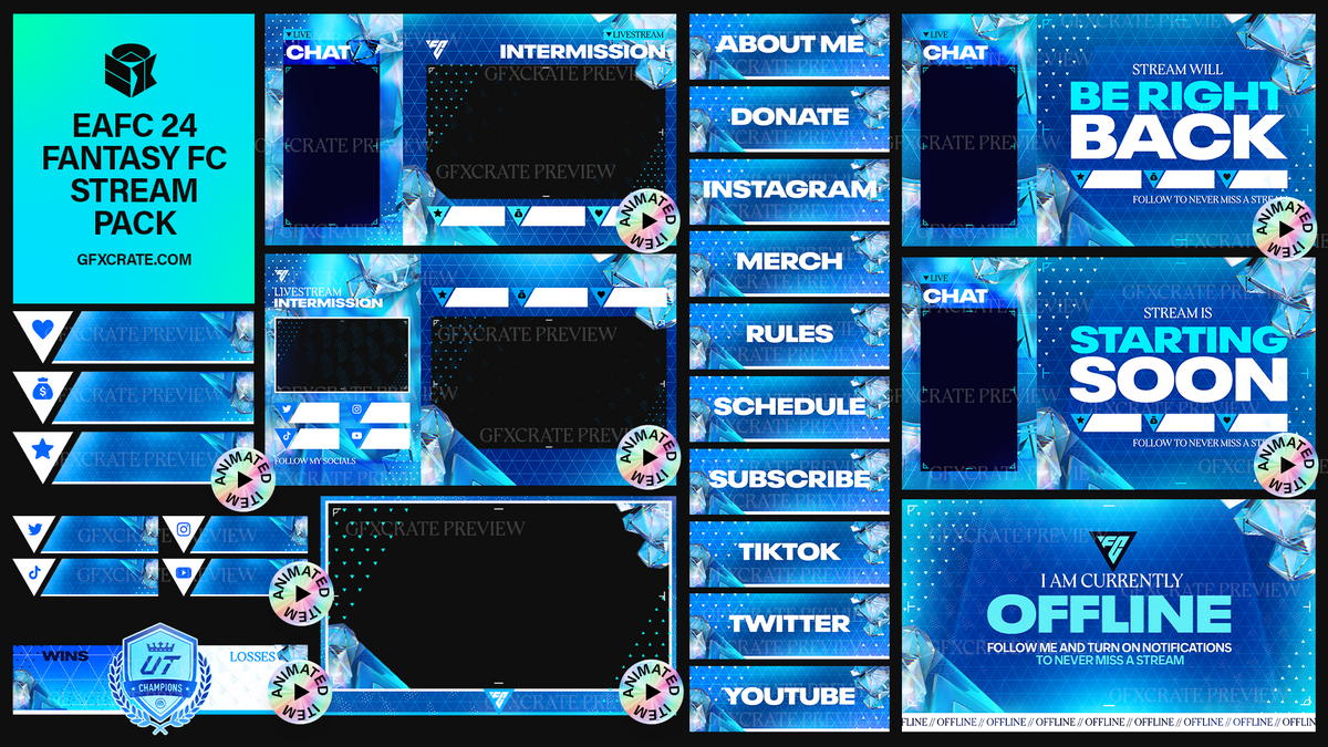 EA FC 24 Fantasy FC Livestream Overlay Pack