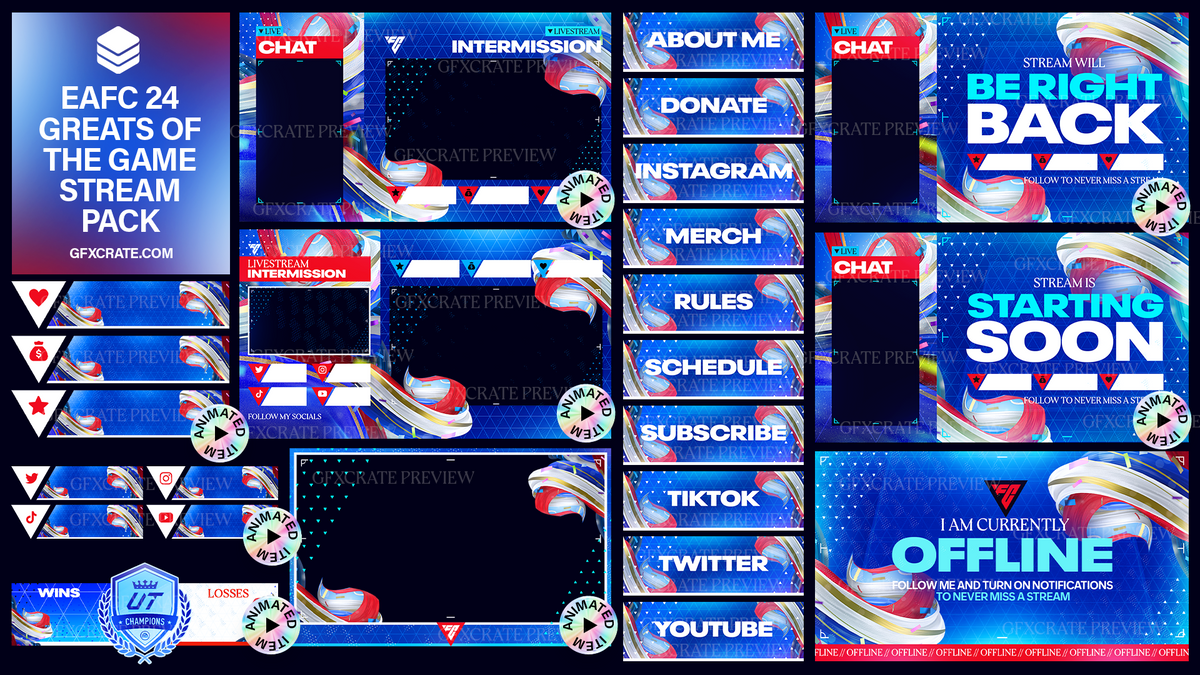 EA FC 24 Greats of the Game Livestream Overlay Pack