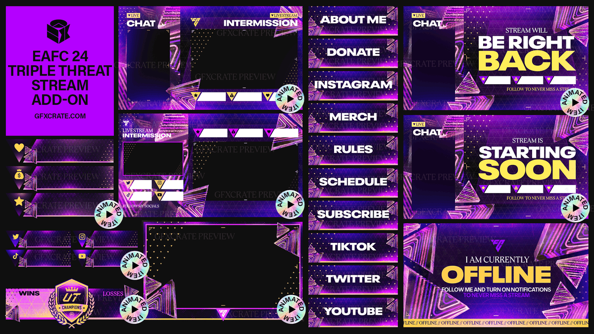 EAFC 24 Triple Threat Livestream Overlay Pack