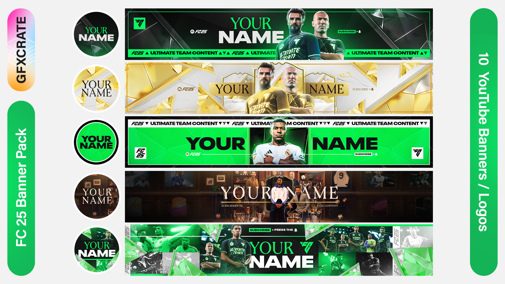 FC 25 Fully Editable YouTube Banner & Logo Pack (FIFA 25)