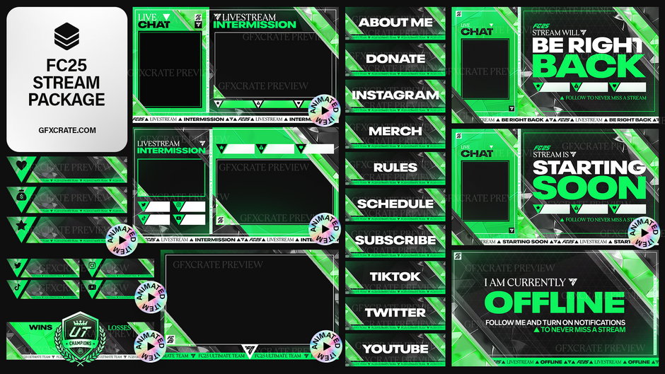FC25 Fully Editable YouTube/Twitch/Kick Template Packs