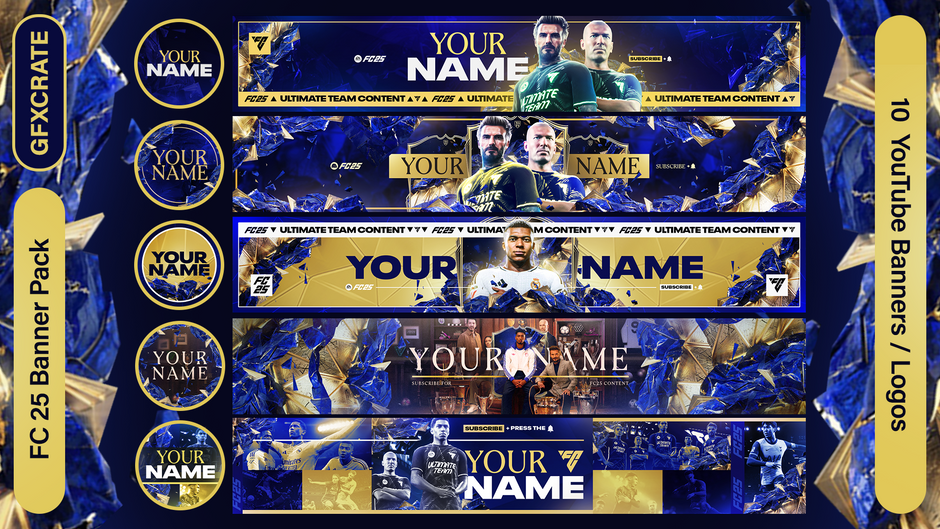 FC25 Fully Editable YouTube/Twitch/Kick Template Packs