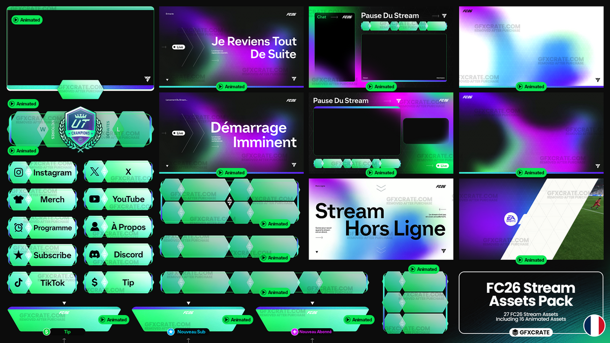 FC26 Animated 4K Livestream Overlay and Branding Pack