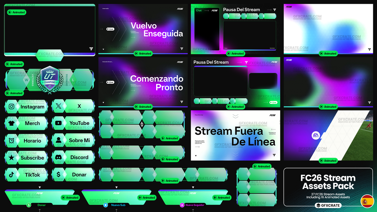 FC26 Animated 4K Livestream Overlay and Branding Pack
