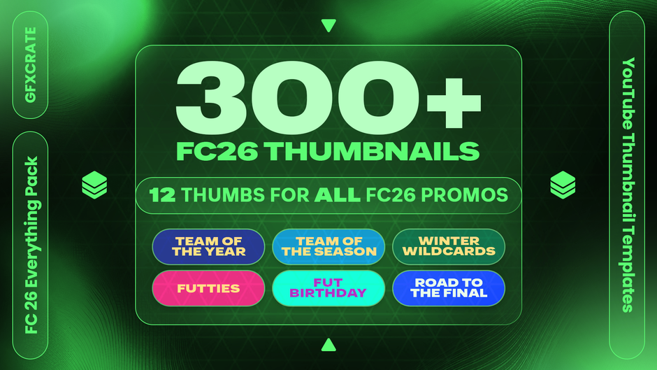 FC25 Fully Editable YouTube/Twitch/Kick Template Packs