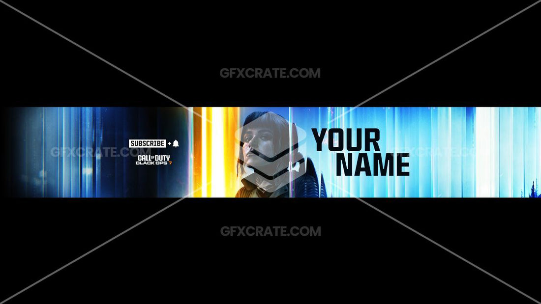 Call of Duty: Black Ops 7 Fully Editable YouTube Banner + Logo Pack