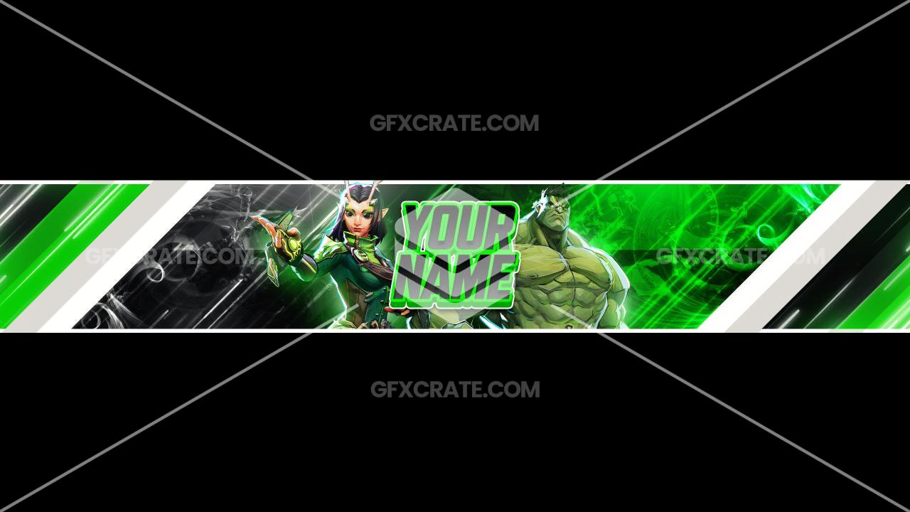 Marvel Rivals Fully Editable YouTube Banner + Logo Pack