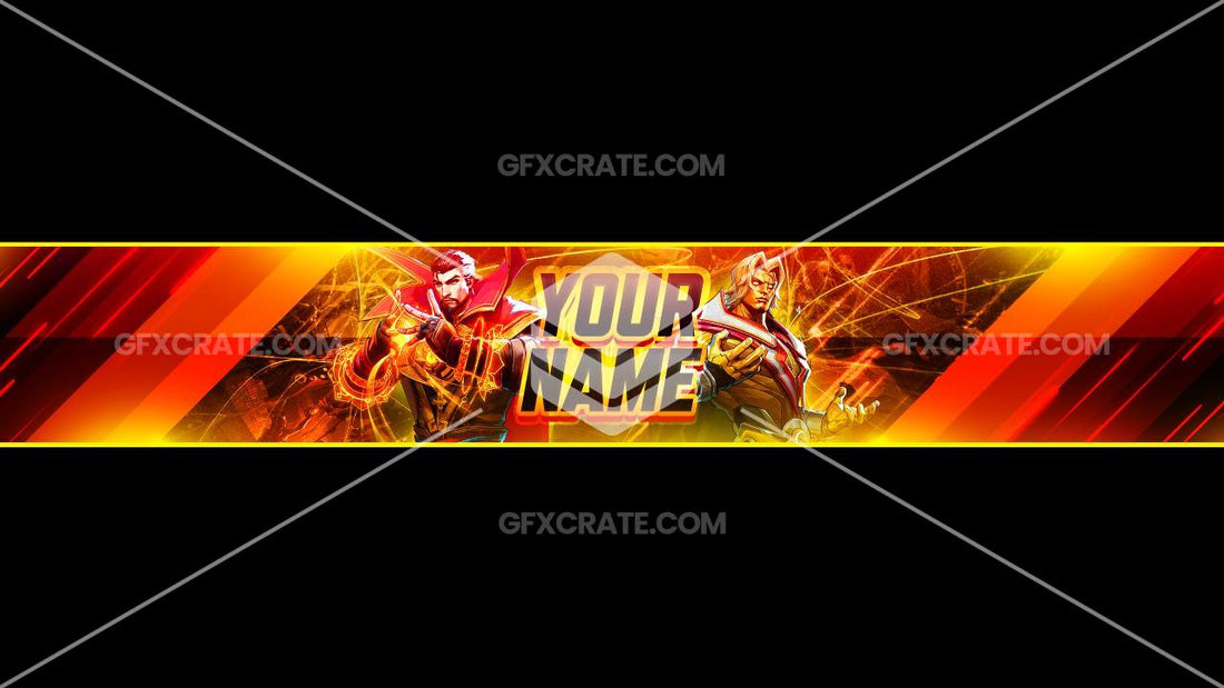 Marvel Rivals Fully Editable YouTube Banner + Logo Pack