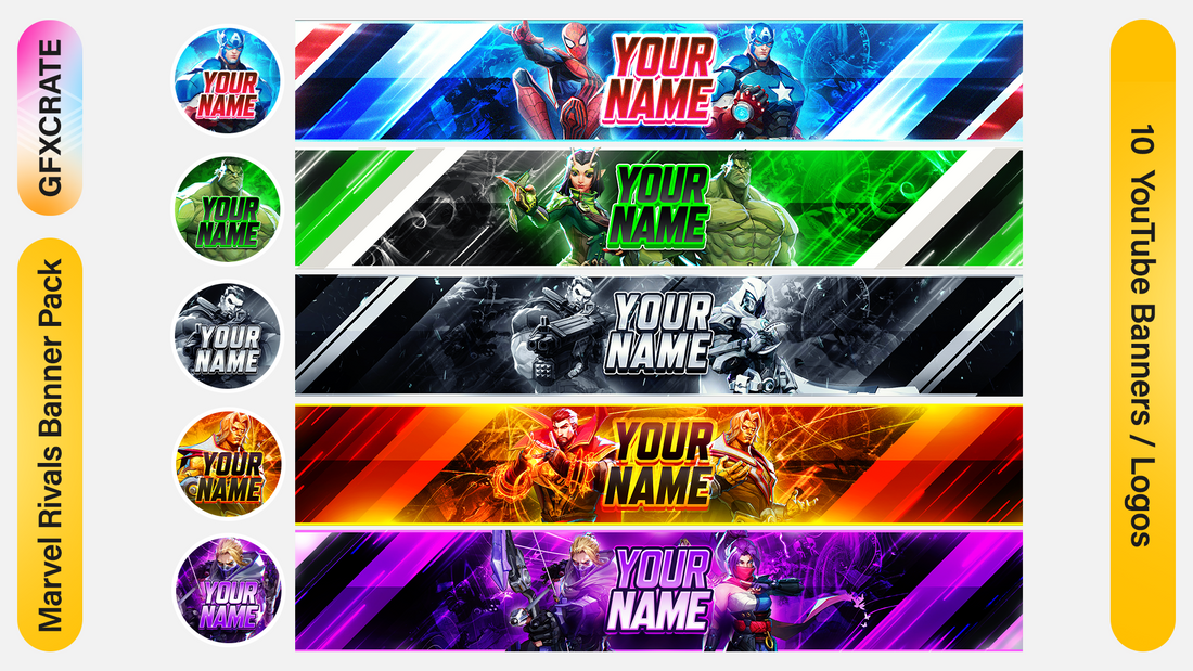 Marvel Rivals Ultimate YouTube Graphics Bundle (65 Files!)