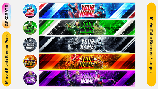 Marvel Rivals Fully Editable YouTube/Twitch/Kick Template Packs