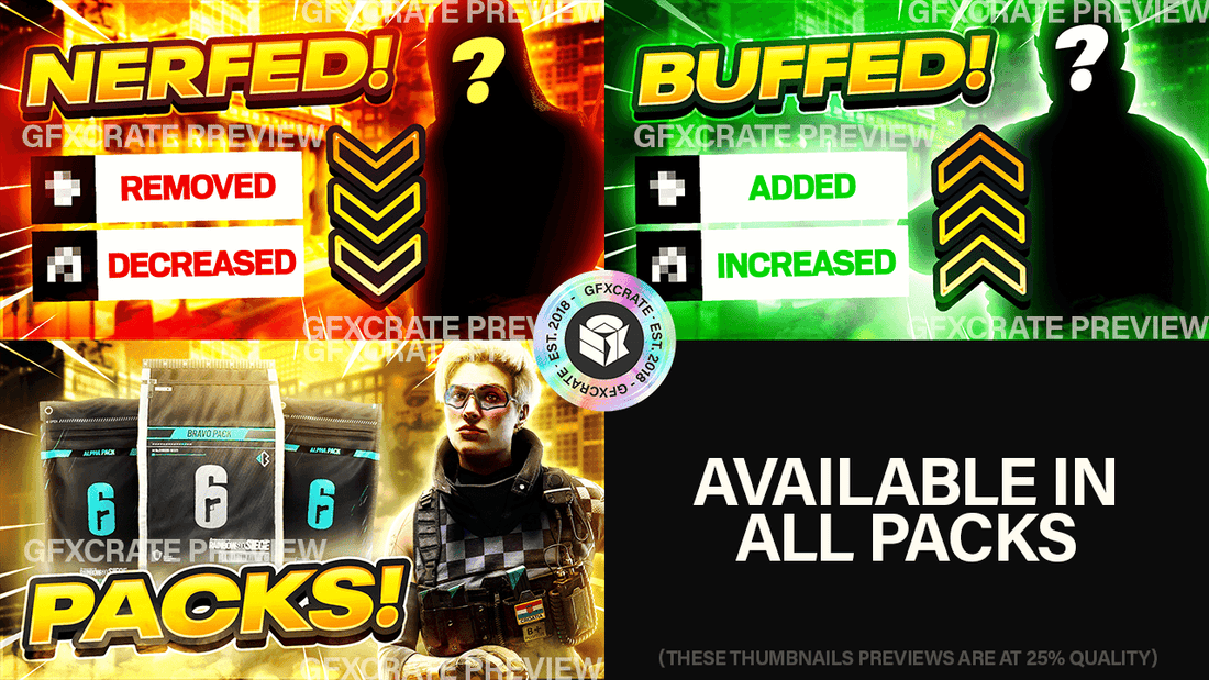Rainbow Six Siege Fully Editable YouTube Thumbnail Pack V1