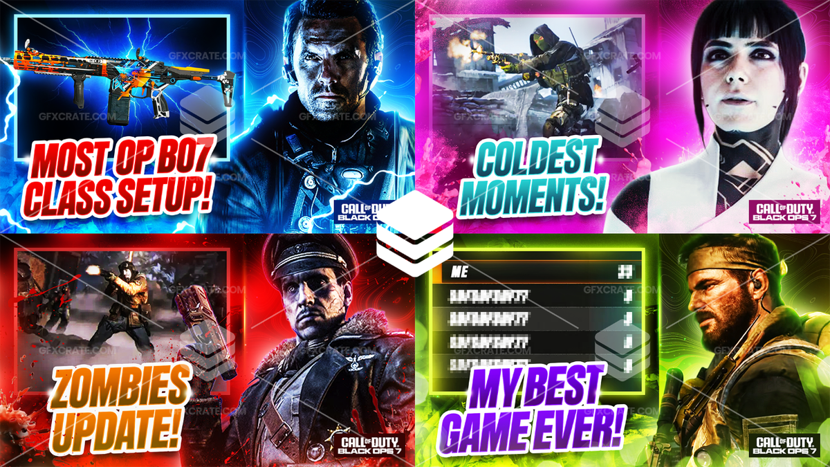 Call of Duty Black Ops 7 (BO7) Fully Editable YouTube Thumbnail Pack 2