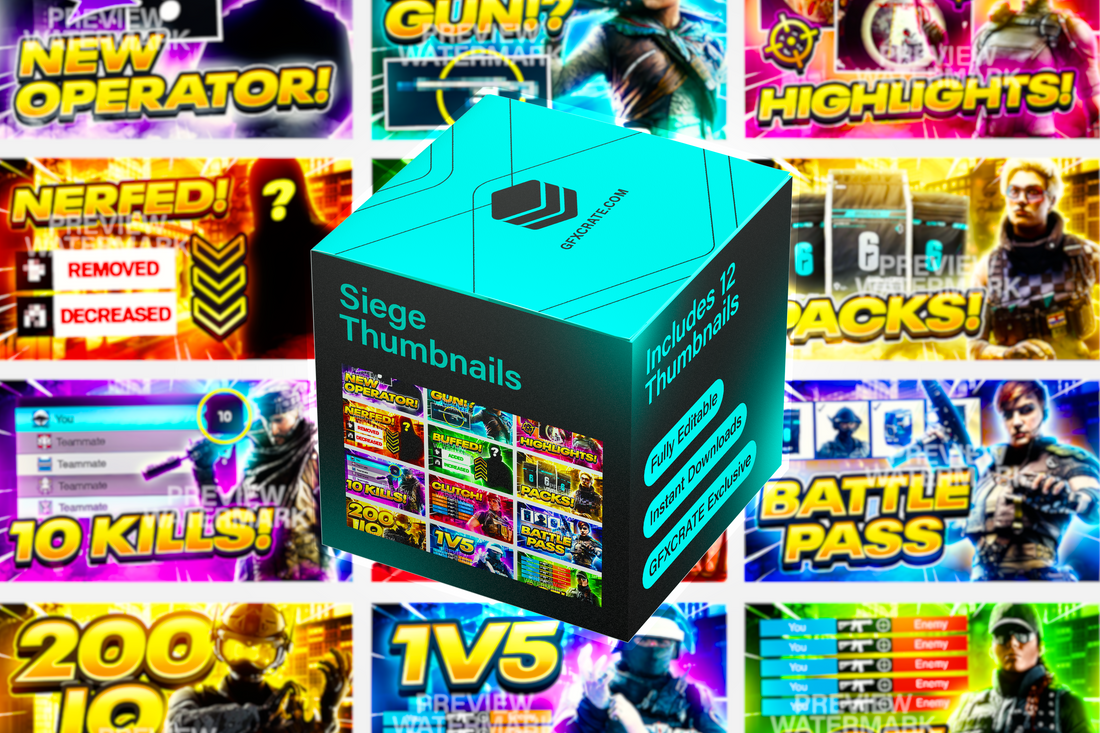 Rainbow Six Siege Fully Editable YouTube Thumbnail Pack V1