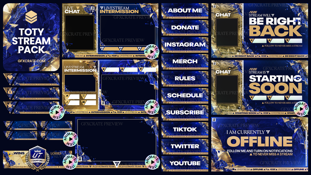 FC25 Fully Editable YouTube/Twitch/Kick Template Packs